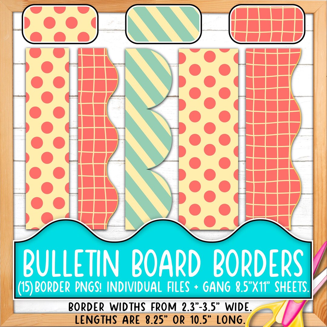 Borders for Bulletin Boards | Print & Cut, Seamless | Grid, Diagonal ...