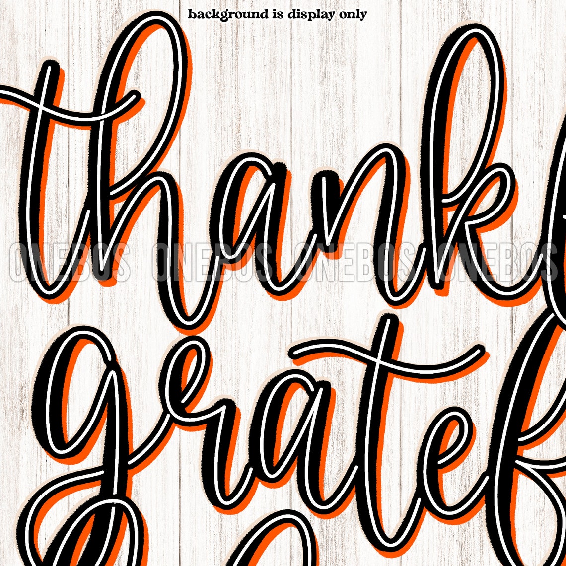 Thankful Grateful Blessed, Clipart for Fall, Thanksgiving, Hand Drawn ...