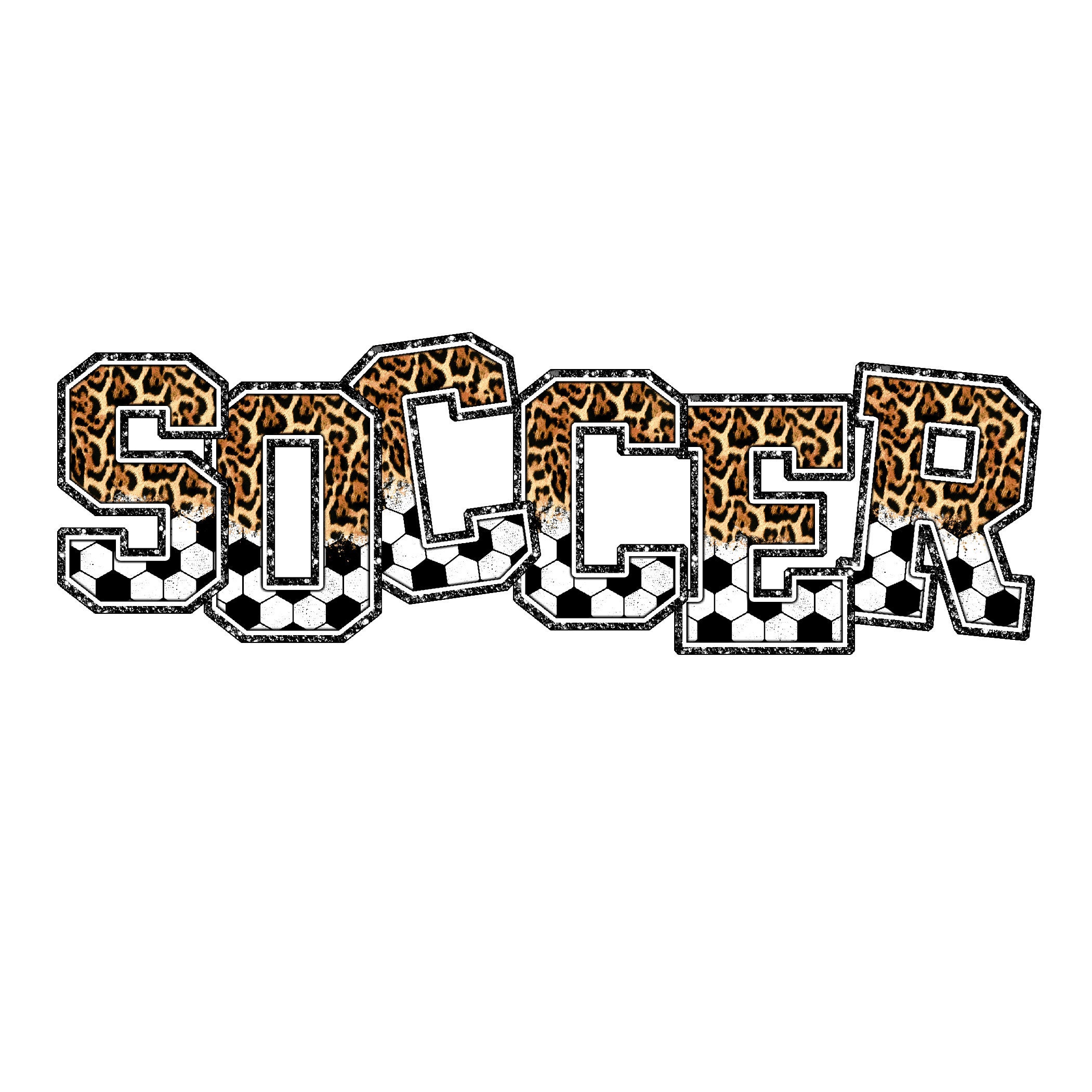 Soccer Football Letters PNG Leopard and Hexagon Background - Etsy