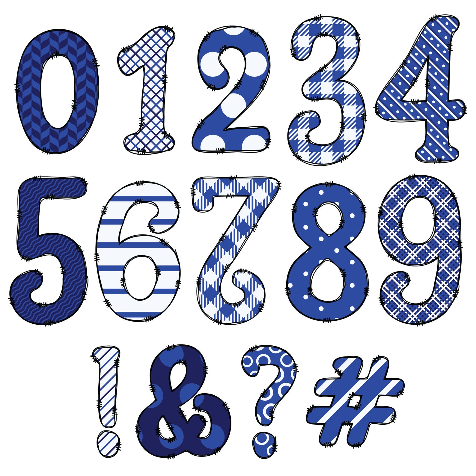 Digital Download | Doodle Blue White 1B Pattern Fill | PNG Clipart ...