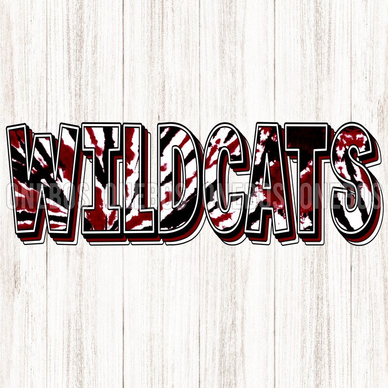 Wildcats Mascot Digital Download PNG Tie-dye Maroon White & - Etsy