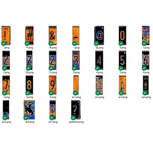 Royal Blue & Orange License Plate Alphabet, Mix Match, Digital Download ...