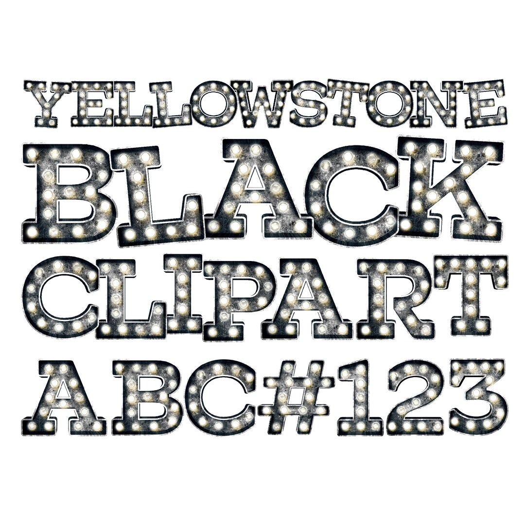 Yellowstone Clipart | Digital Download Alphabet and Numbers Bundle ...