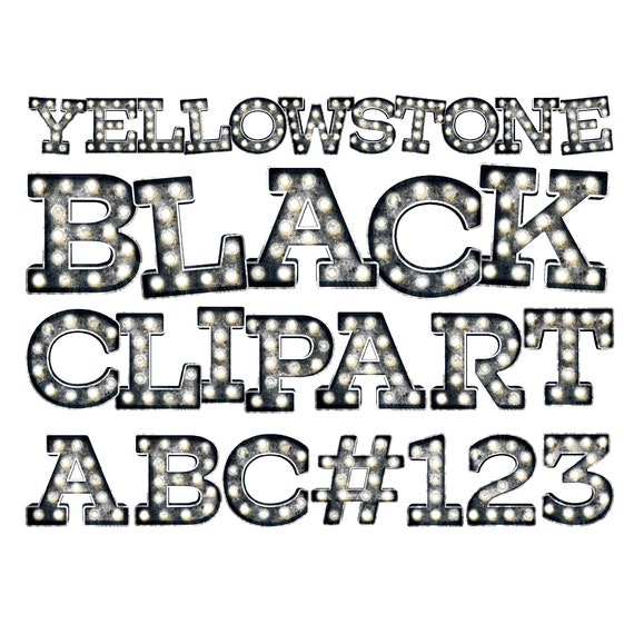 Yellowstone Clipart Digital Download Alphabet and Numbers - Etsy