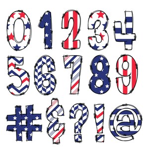 Digital Download | Doodle Red White Blue Patriotic Pattern Fill | PNG ...