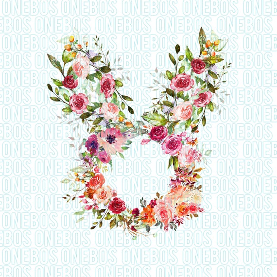 Colorful Cute Watercolor Floral Easter Rabbit Bunny Border - Etsy