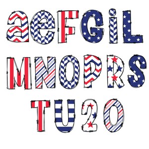 Digital Download | Doodle Red White Blue Patriotic Pattern Fill | PNG ...