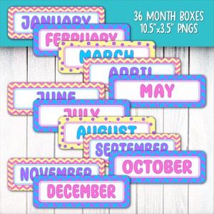 Wall Calendar - Standard - for Teachers | Geometric, Chevron, Polka Dot ...