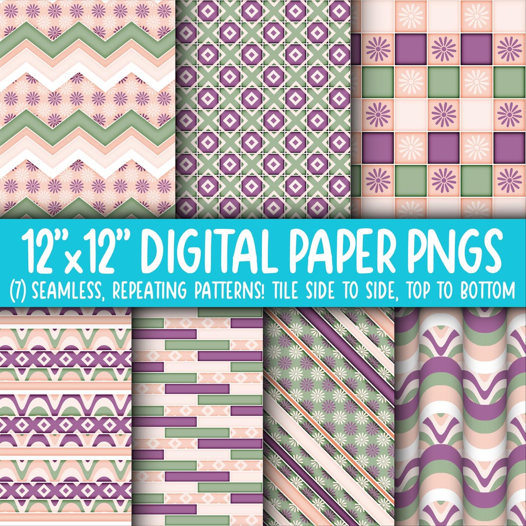 Wallpaper Background - Digital Paper | Seamless | Flowers, Diamonds ...