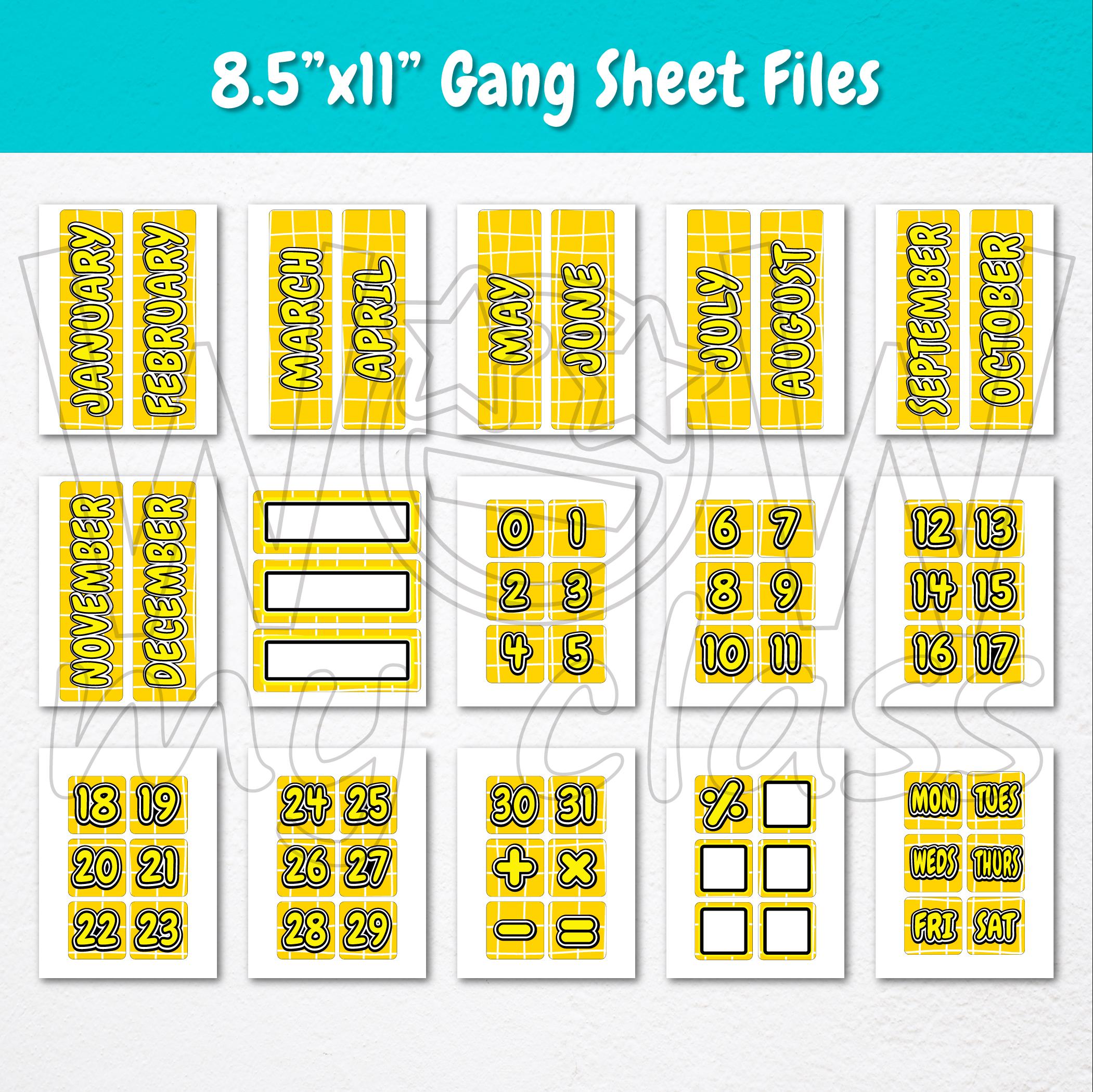 Wall Calendar - Pocket Chart for Teachers | Hand Drawn Grid, Diagonal ...