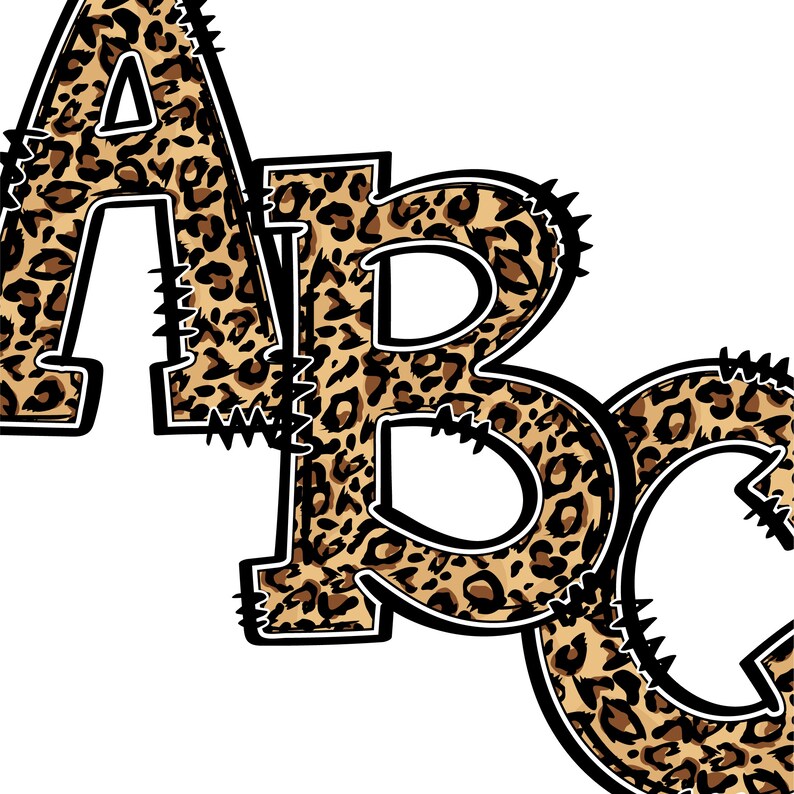 Leopard Tiger PNG Alphabet Dundle Leopard Tiger Zebra Animal - Etsy