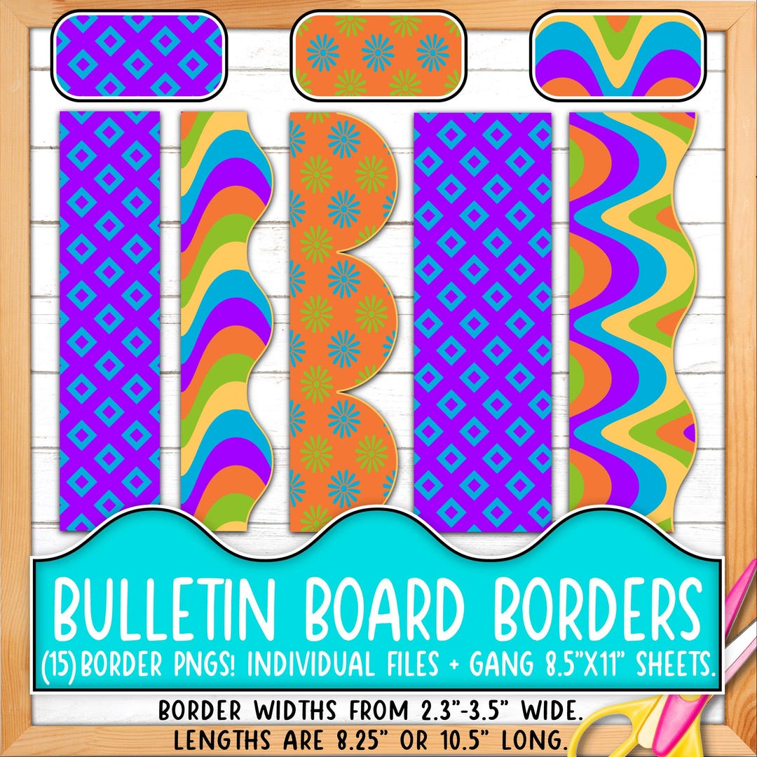 Borders for Bulletin Boards | Print & Cut, Seamless | Floral, Diamond ...
