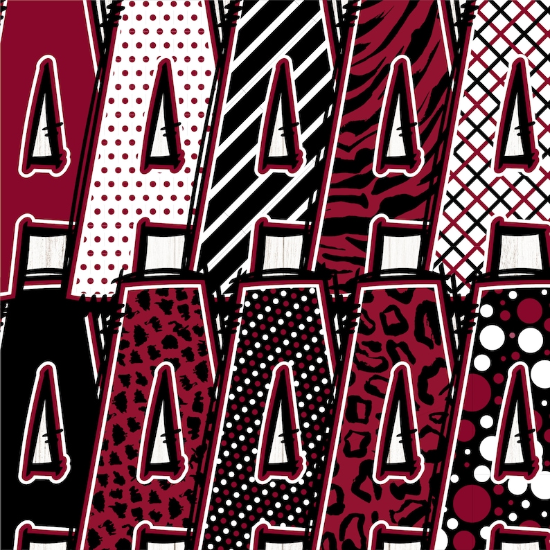 Big Pattern Alphabet Bundle, 20 Sets, Funky Plaid Polka Dot Chevron ...