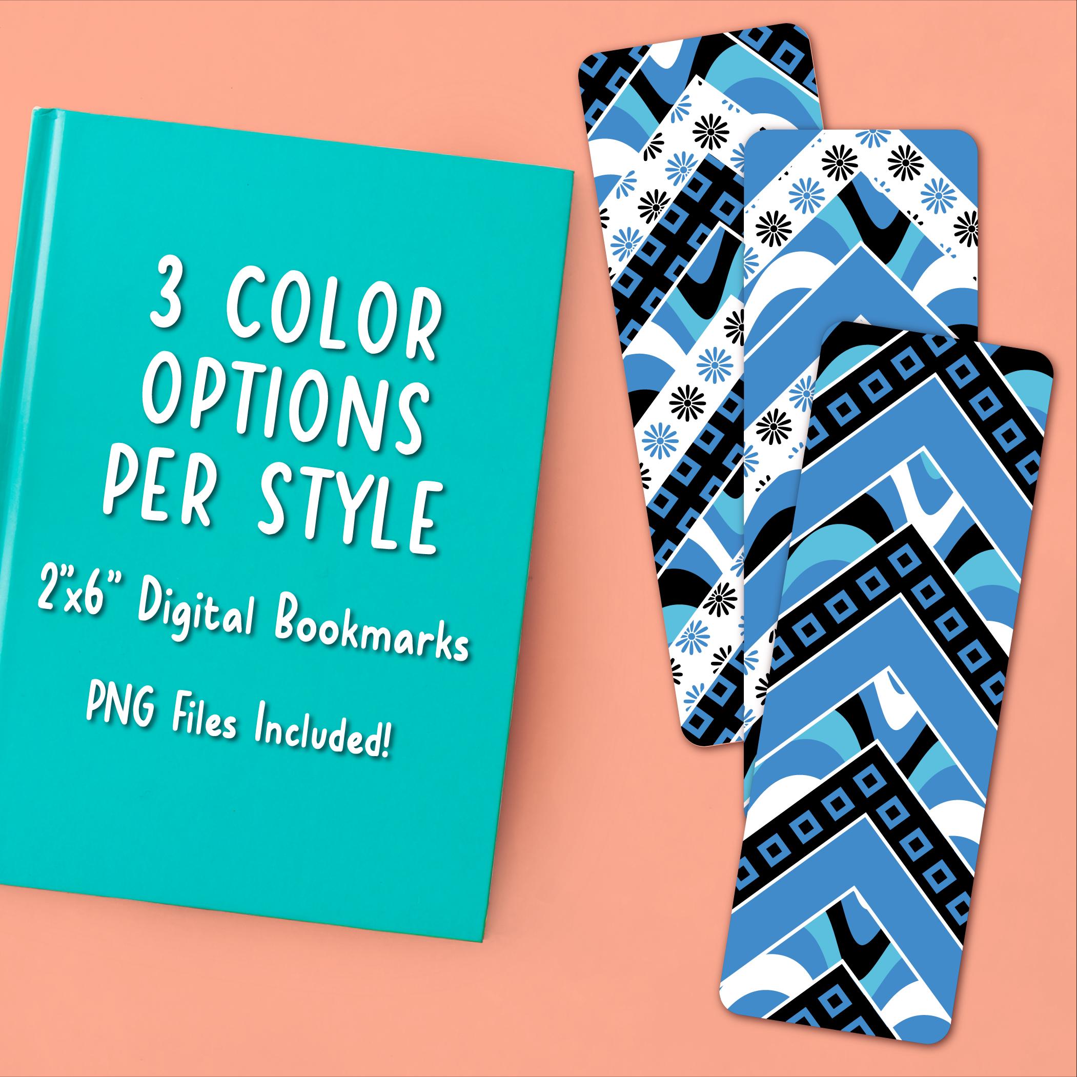 Digital Bookmarks (printable), Clipart Bundle Set of 12 | Lined & Blank ...