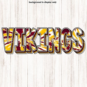 Vikings School Spirit Mascot Digital PNG, Tie-dye Maroon, Yellow Gold ...