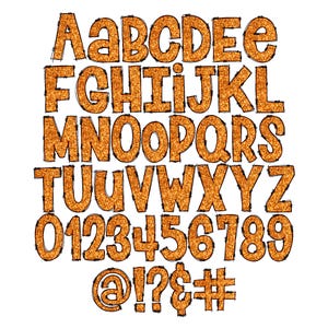Fall PNG Doodle Alphabet Pack, 6 Sets, Leopard Print, Gingham Plaid ...