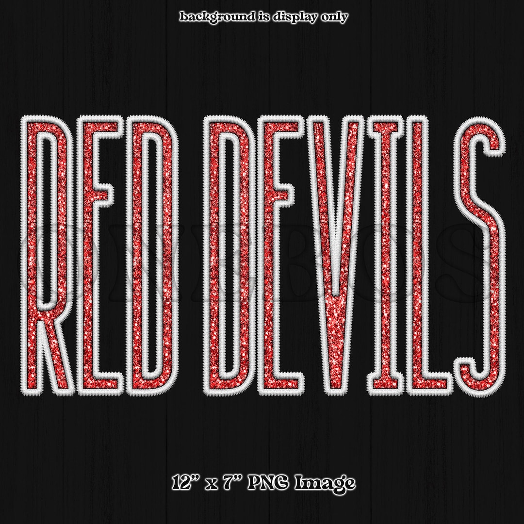Red Devil PNG, White, Red, Tall Skinny Faux Embroidery Lions Mascot ...