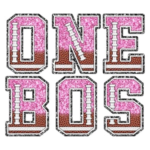 Pink Glitter Football Letters PNG, Pebble Texture & Laces Pattern Fill ...