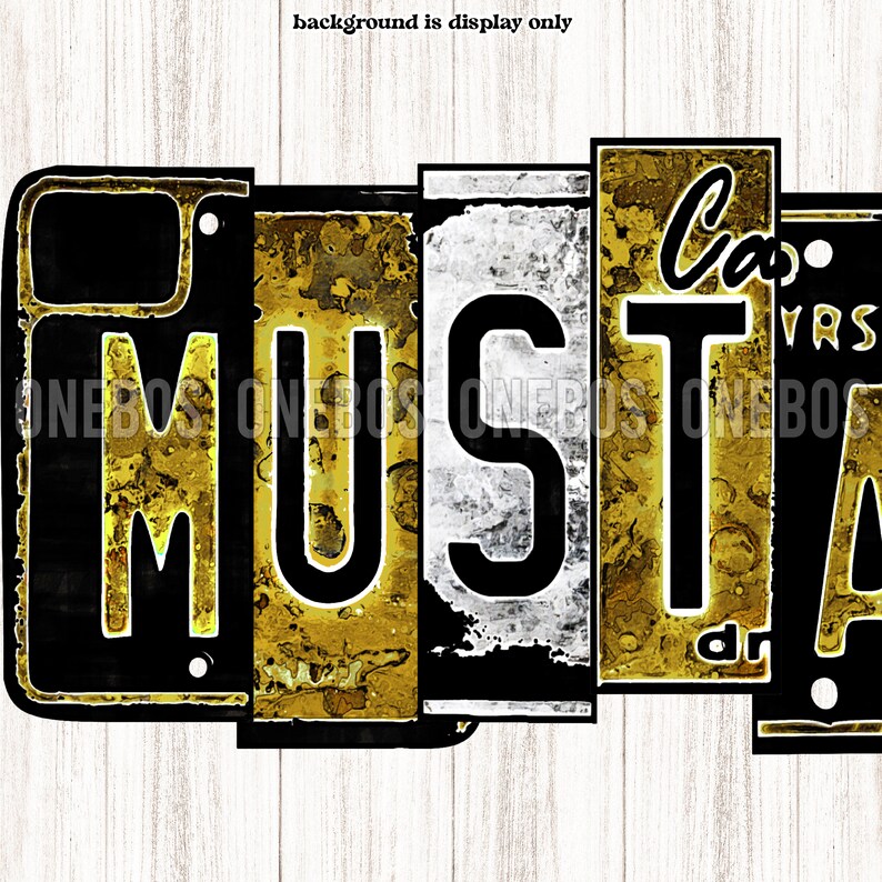 Watercolor License Plate Mustangs PNG, Vegas Gold, Leopard, Grunge ...
