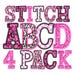 Pink Faux Embroidery Alphabet PNG Pack, Digital Download, Applique ...