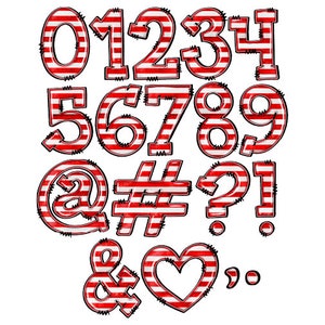 USA Flag Alphabet Letters PNG Bundle, Mix Match Patriotic Doodle ...