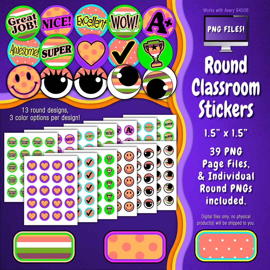 Sticker Pack | Individual Digital Stickers & Avery Sheet Templates ...