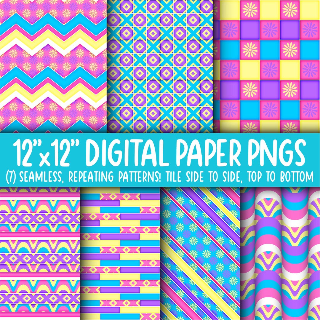Wallpaper Background - Digital Paper | Seamless | Flowers, Diamonds ...