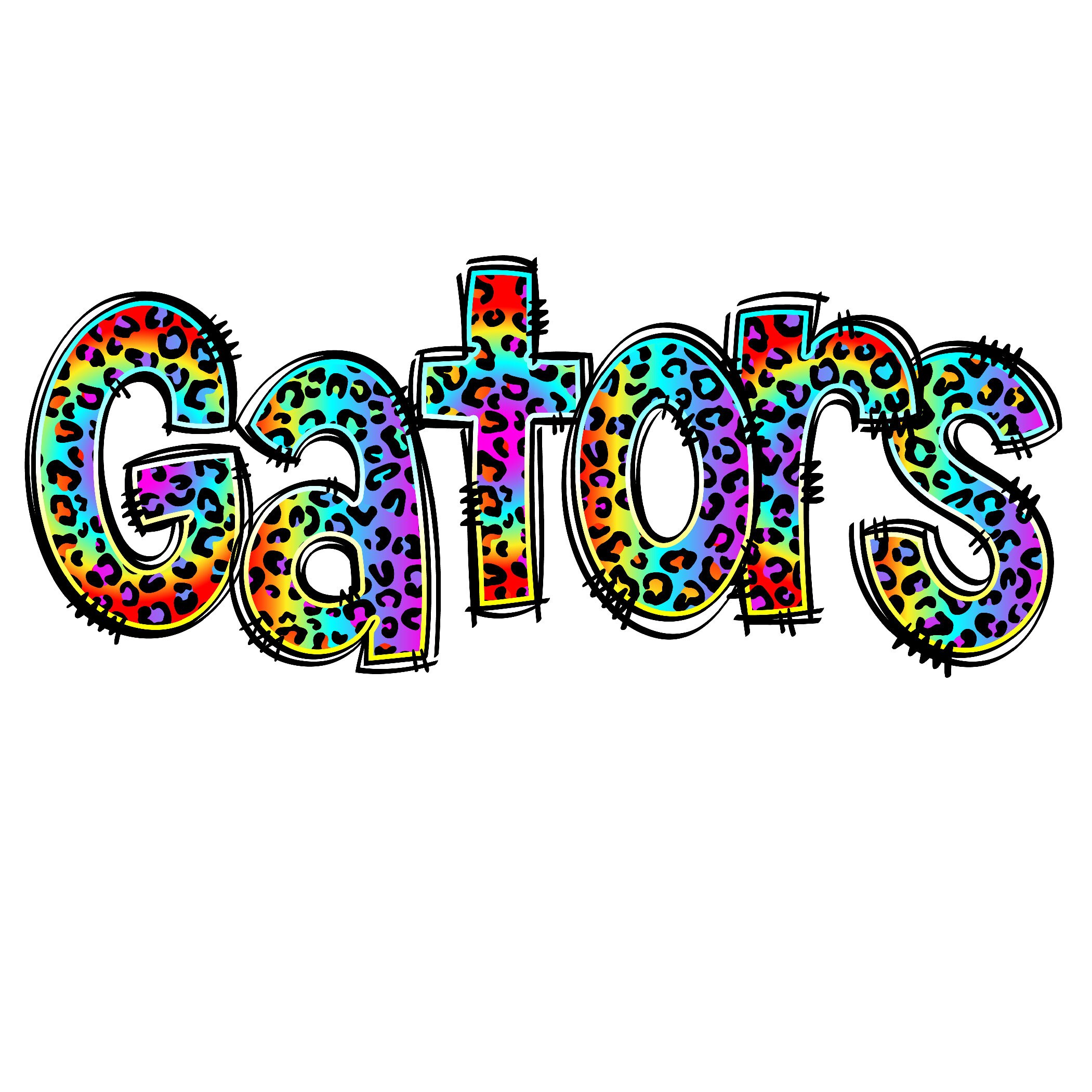 Rainbow Leopard Alphabet Doodle Letters Leopard Cheetah - Etsy