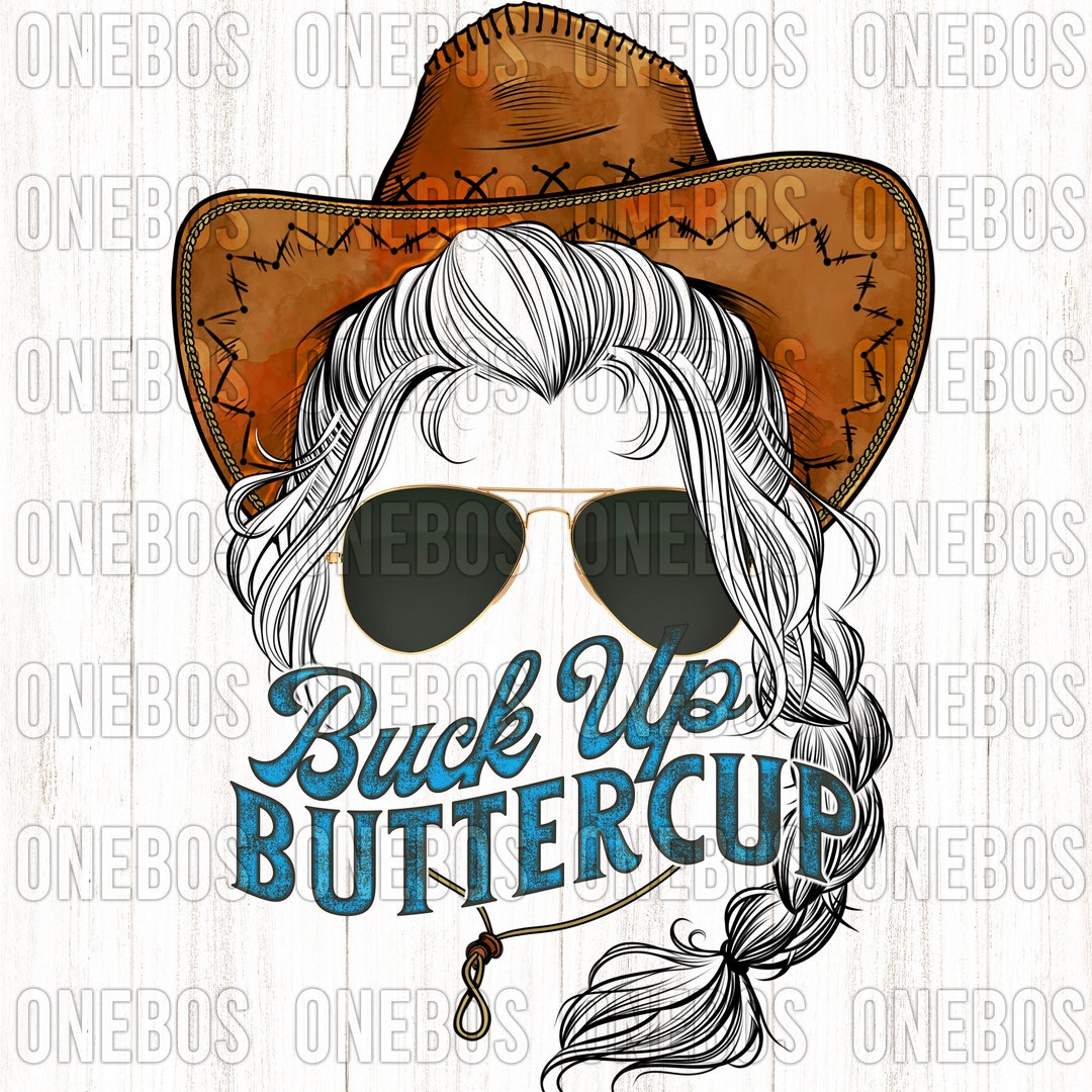 Buck Up, Buttercup! Classic Cowgirl With Messy Braid, Clipart Digital ...