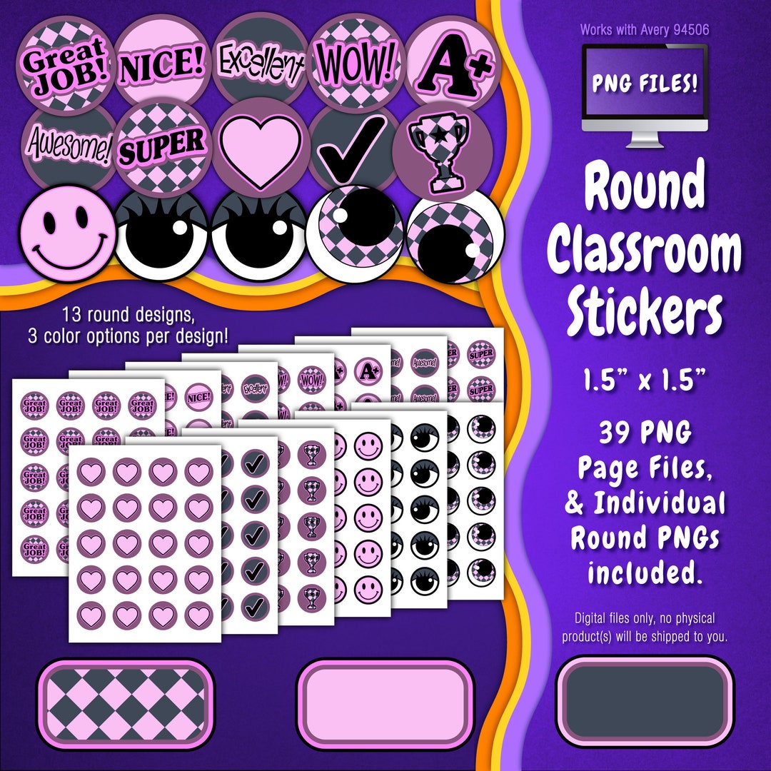 Sticker Pack | Individual Digital Stickers & Avery Sheet Templates ...