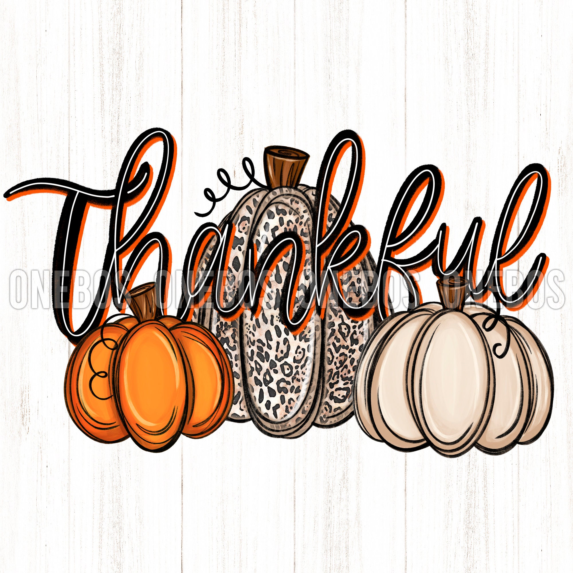 Thankful Pumpkins PNG Clipart for Fall Thanksgiving Hand - Etsy
