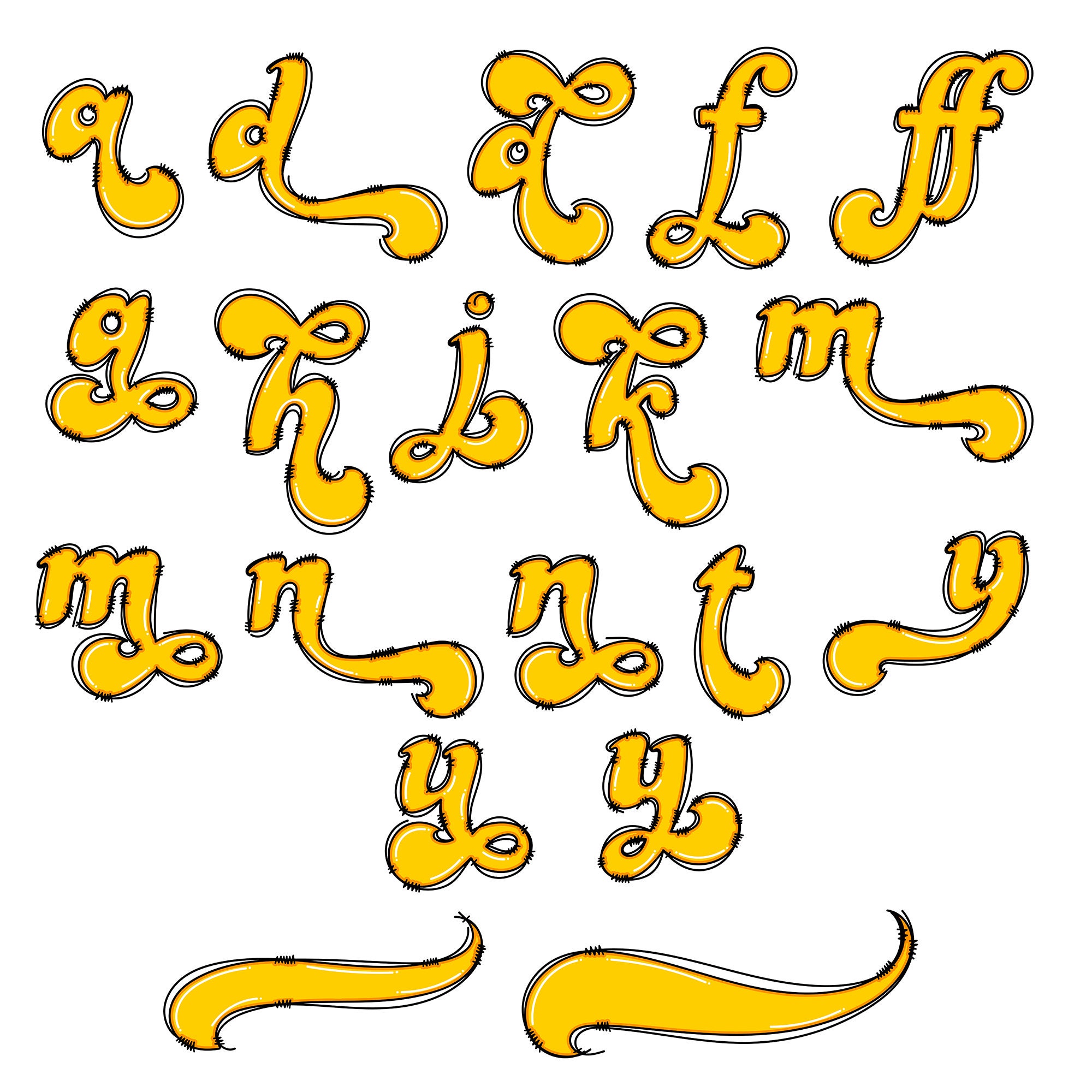 Pastel Alphabet Boho Color Scheme 4 Pack PNG Bundle Digital - Etsy