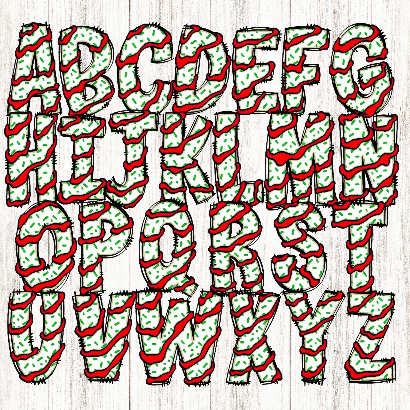 Tree Cake Alphabet PNG Bundle Set of 3 White Brown Green - Etsy