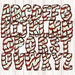 Tree Cake Alphabet PNG Bundle, Set of 3, White Brown Green Doodle ...