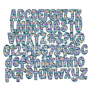 Boho Tropical Alphabet Bundle PNG, Sublimation Beach Nautical Floral ...