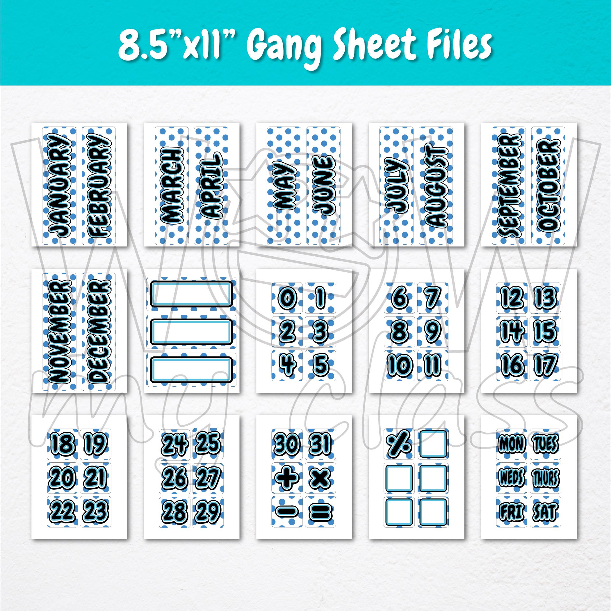 Wall Calendar - Pocket Chart for Teachers | Grid, Diagonal Stripes ...
