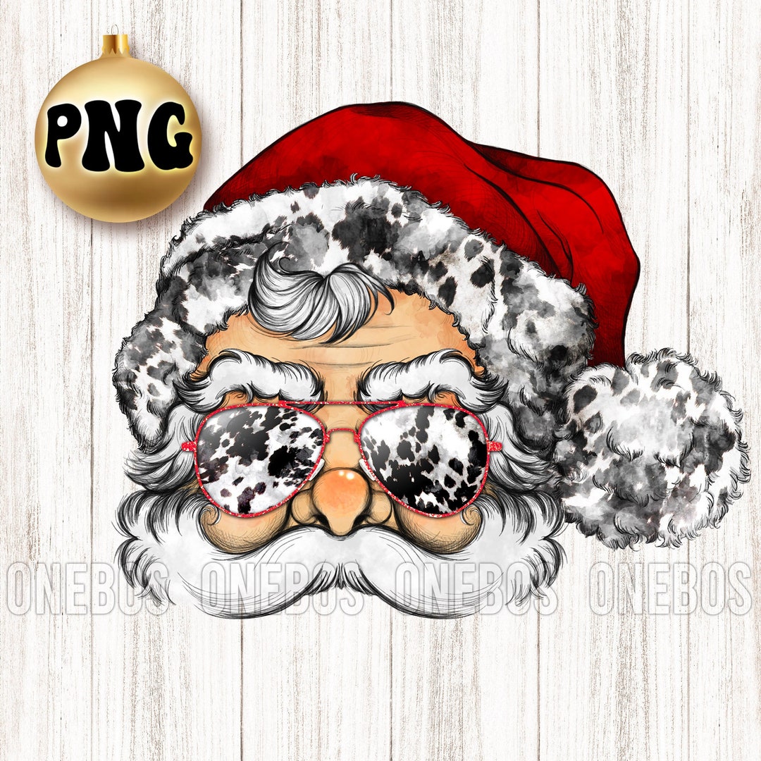Santa Chill PNG | Hand Drawn Santa Head Graphic Digital Instant ...