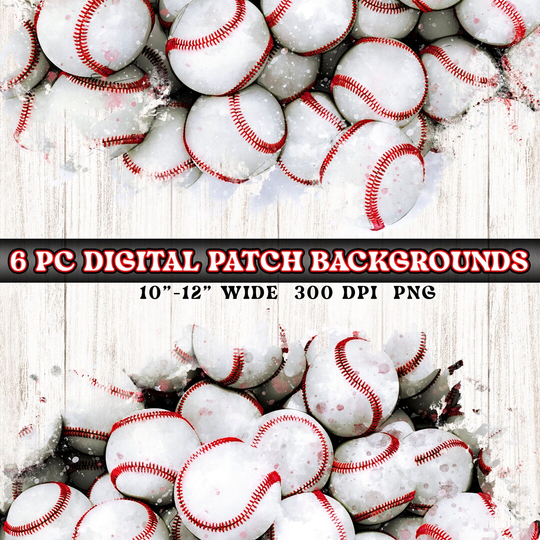 6 Pc Digital Patch Baseball Background, Grunge Shape Digital Pattern ...