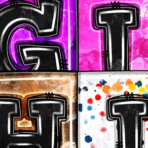 10 Color Basics Boxy Doodle Alphabet PNG, Digital Download, Casual Hand ...