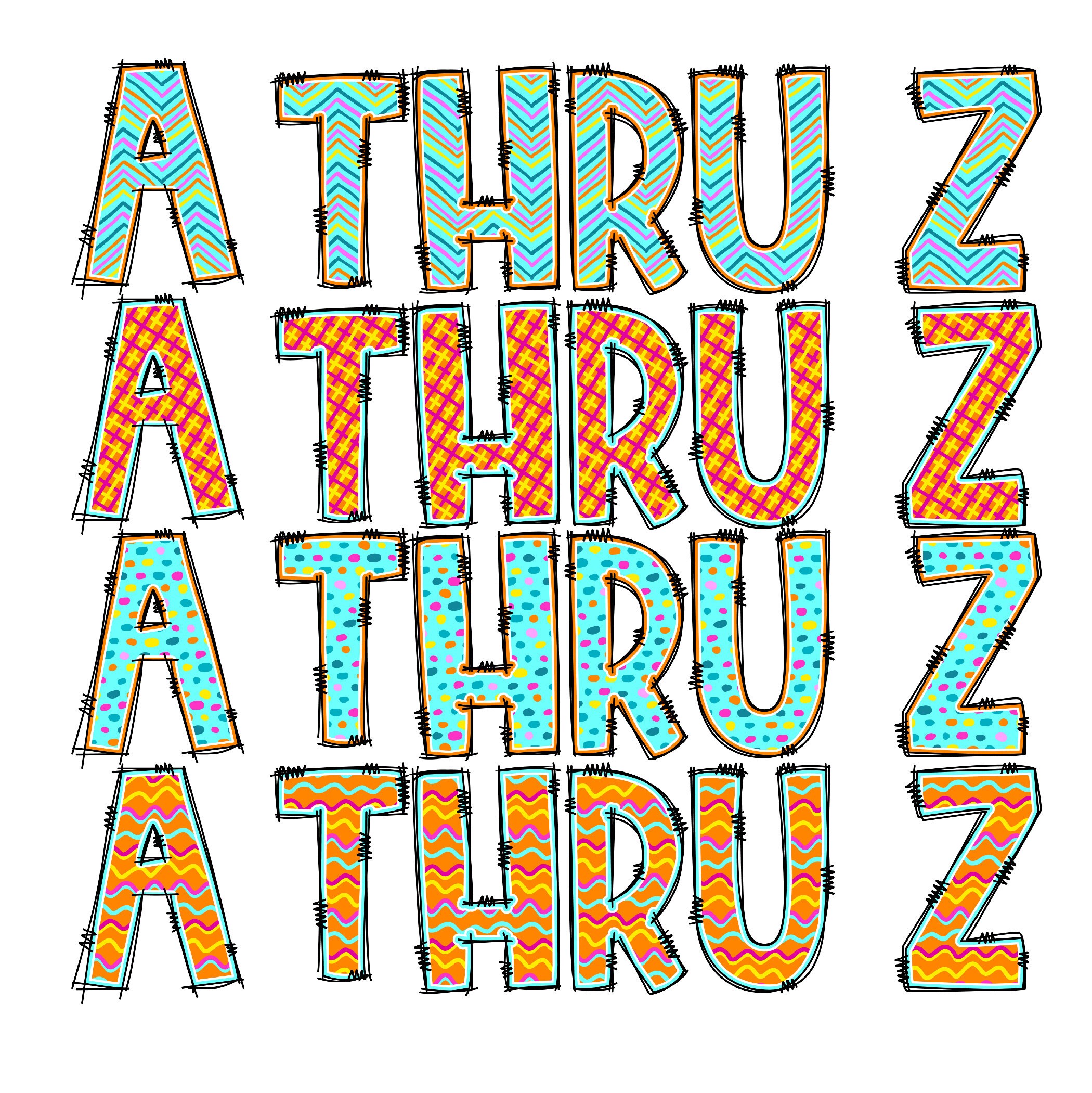 Alphabet Bundle Clipart, Spring Easter Letters and Numbers, Bright Blue ...