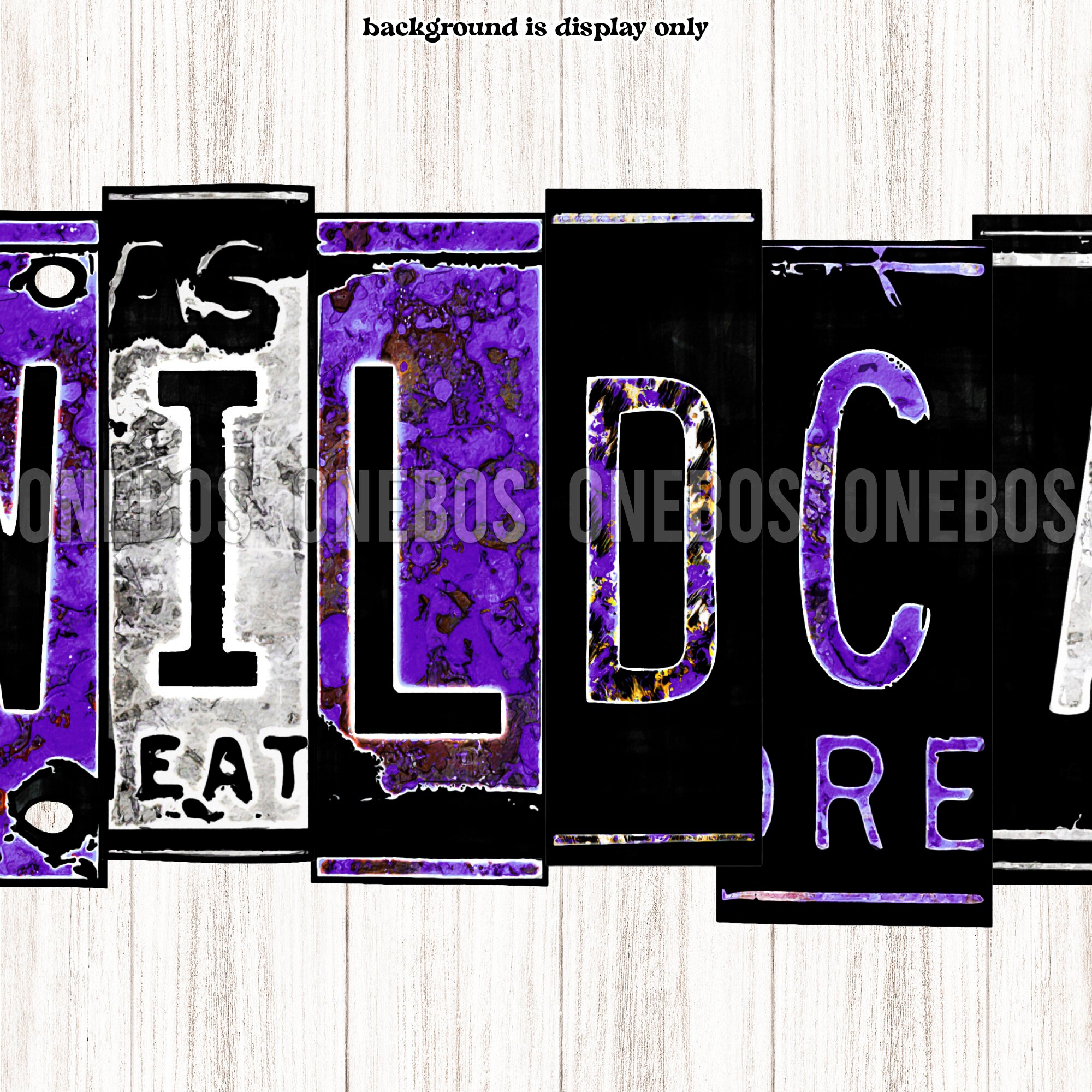 Watercolor License Plate Wildcats PNG, Purple, Leopard, White, Black ...