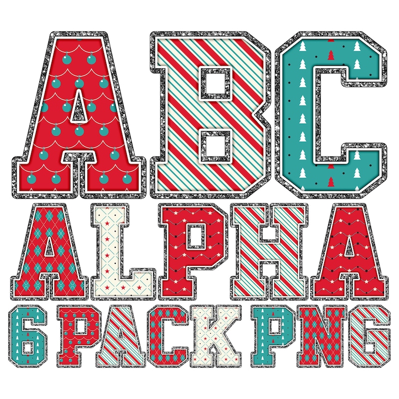 Christmas Block Letters - Etsy