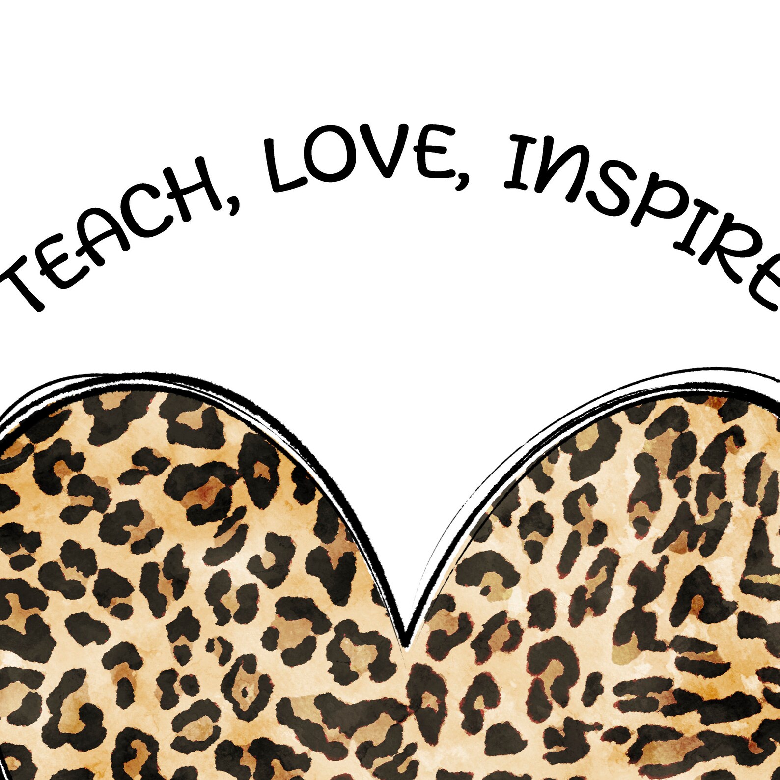 Teacher PNG Bundle Set, Teach Love Inspire Clipart With Watercolor ...