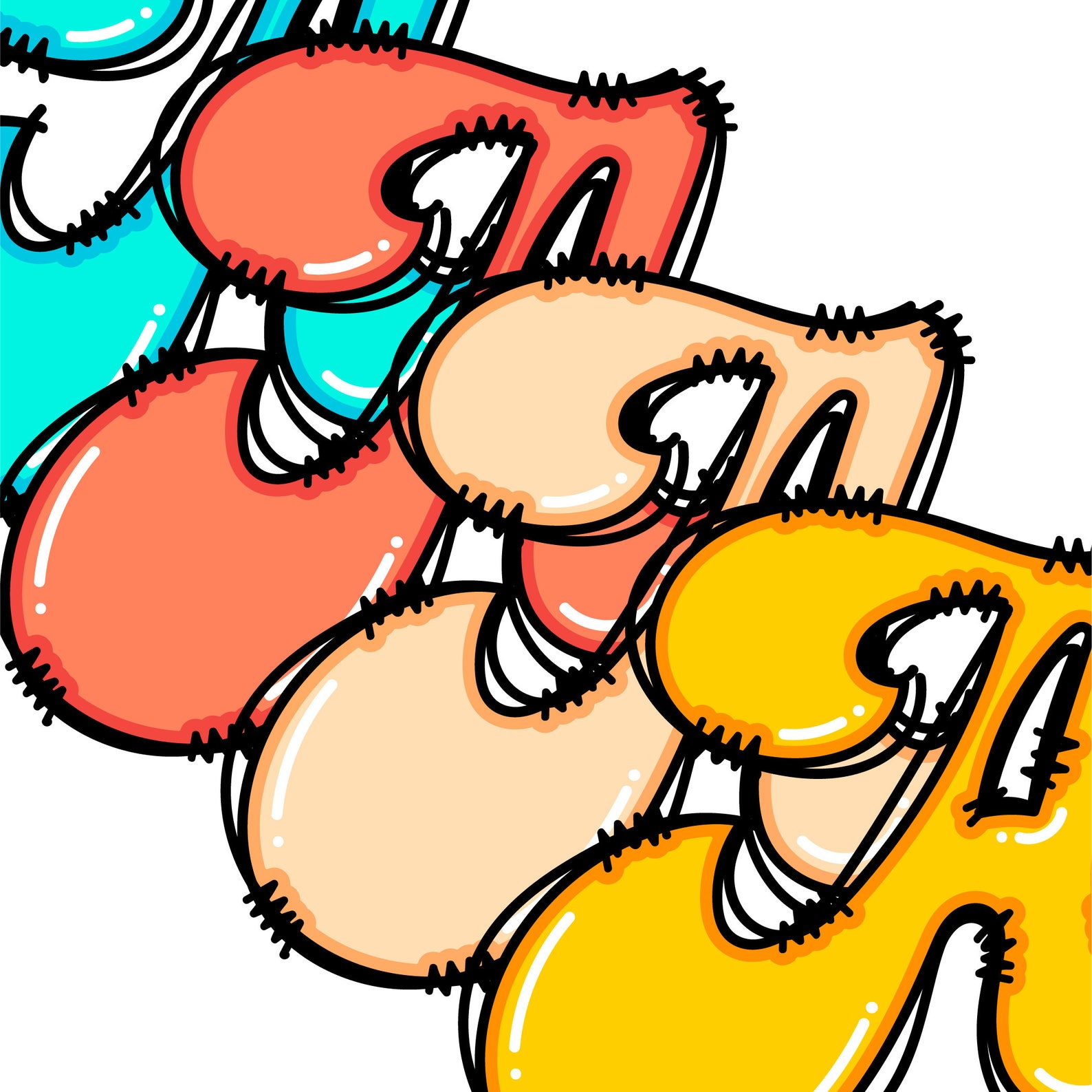 Pastel Alphabet Boho Color Scheme 4 Pack PNG Bundle Digital - Etsy