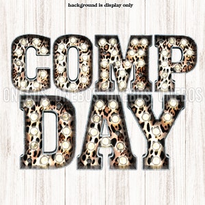 COMP DAY PNG, Leopard Print Marquee Letters, Retro Vintage, Rustic ...