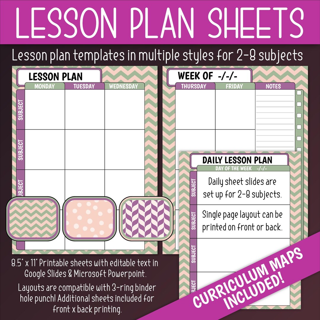 Lesson Plan Sheets & Curriculum Maps (editable) | Geometric, Circles ...
