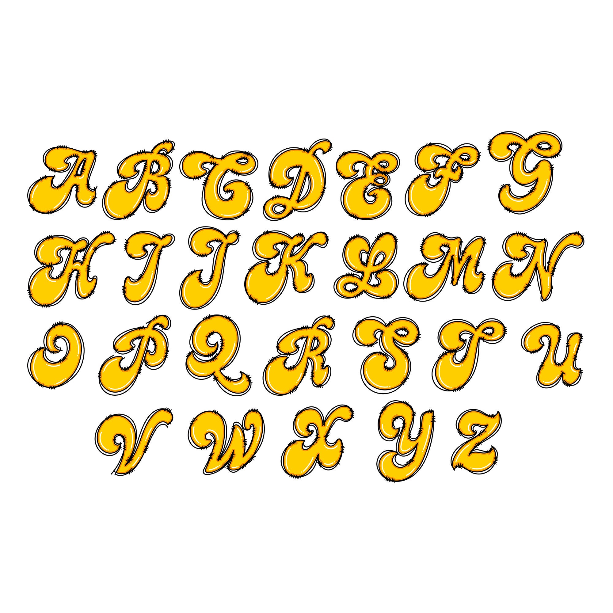 Pastel Alphabet Boho Color Scheme 4 Pack PNG Bundle Digital - Etsy