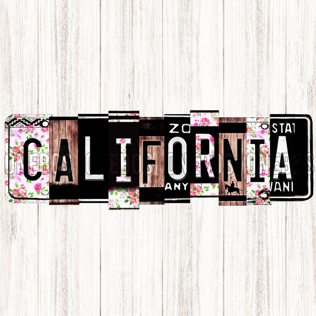 California PNG | Digital Download License Plate Word Art in Spelling ...