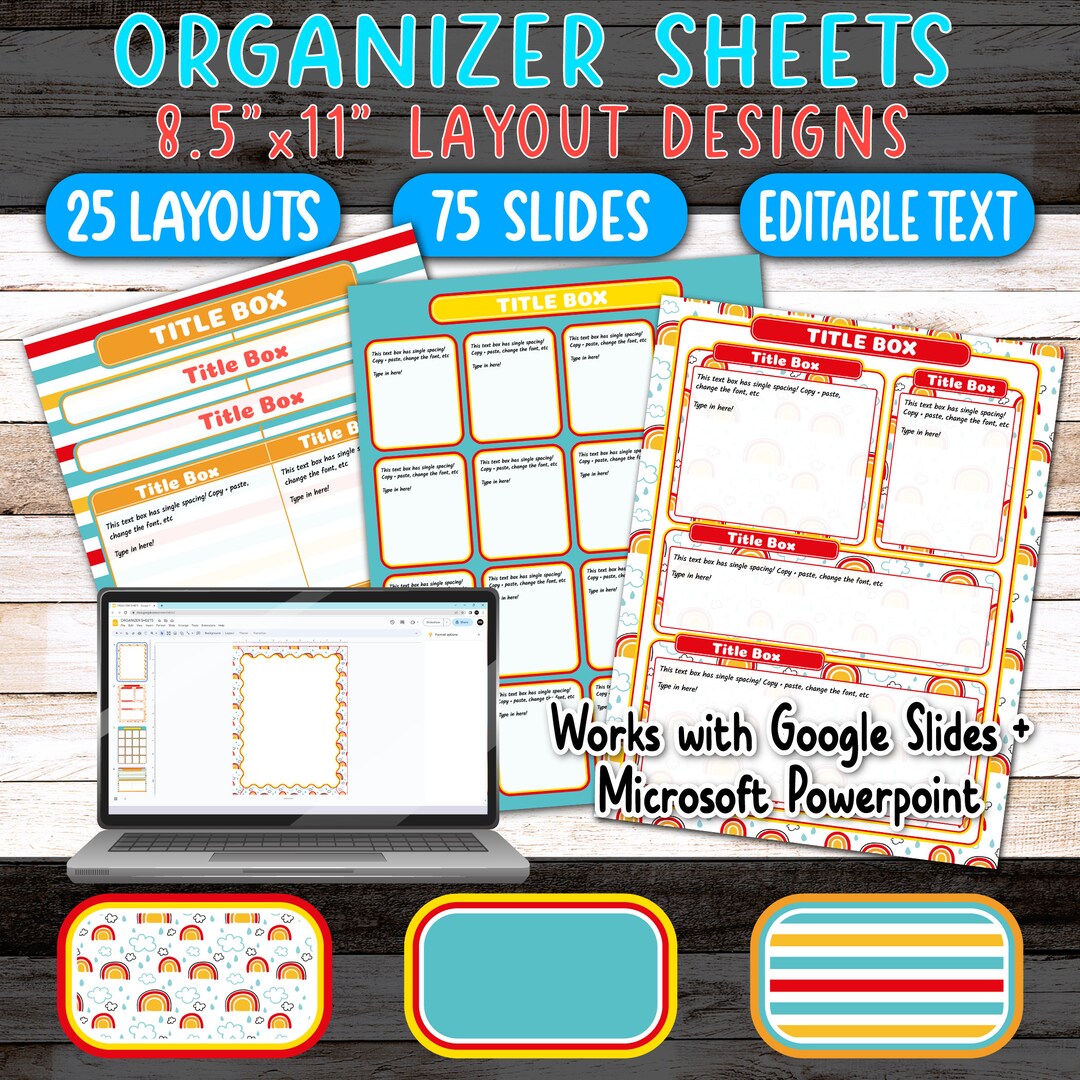Organizer Sheet Templates | Planner & Presentation Pages (editable ...