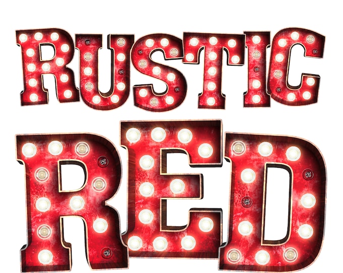Digital Download Red Rustic Marquee Letters & Numbers PNG - Etsy